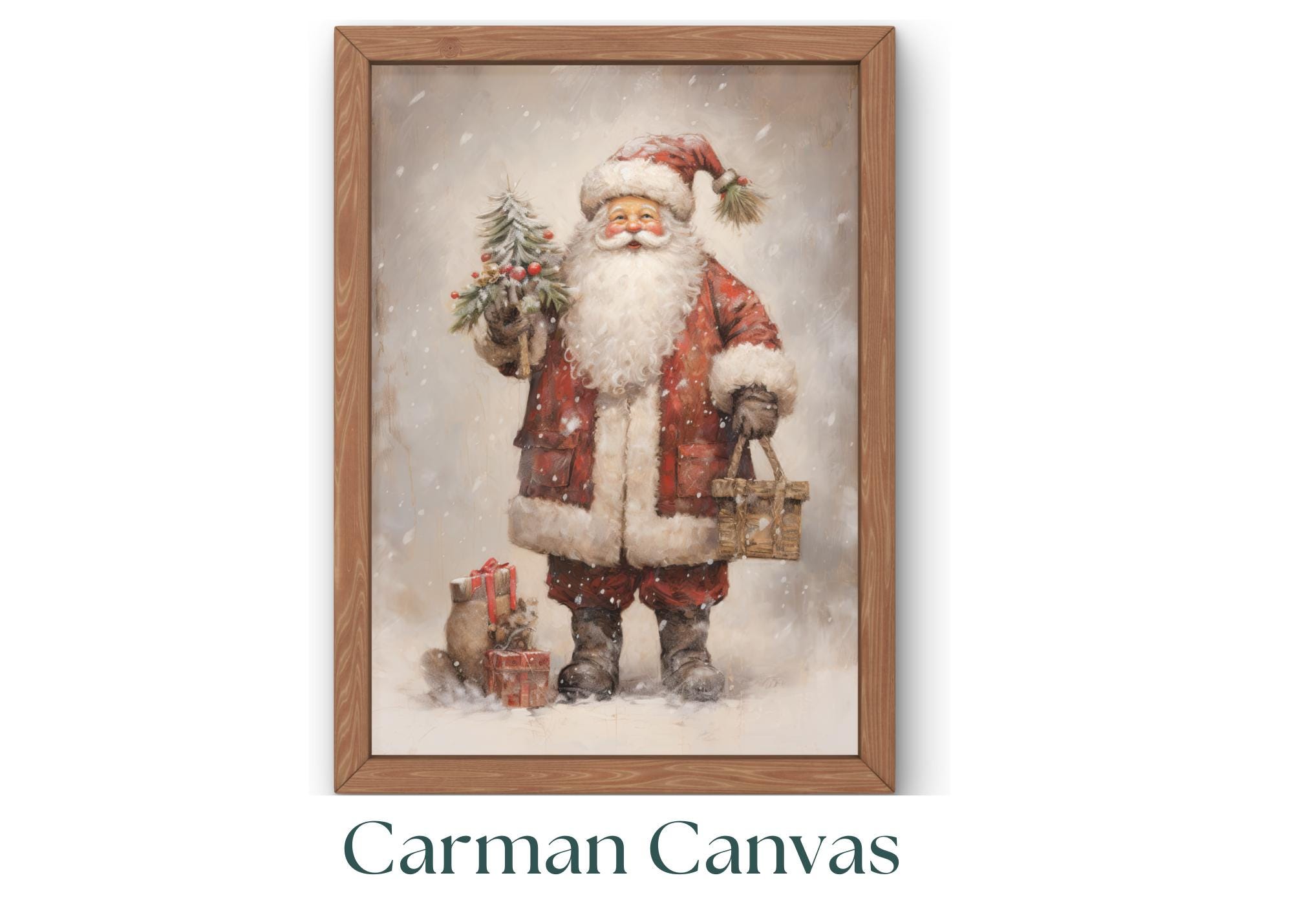 Christmas Home Wall Art, Festive Decor, Christmas Art, Santa Claus ...