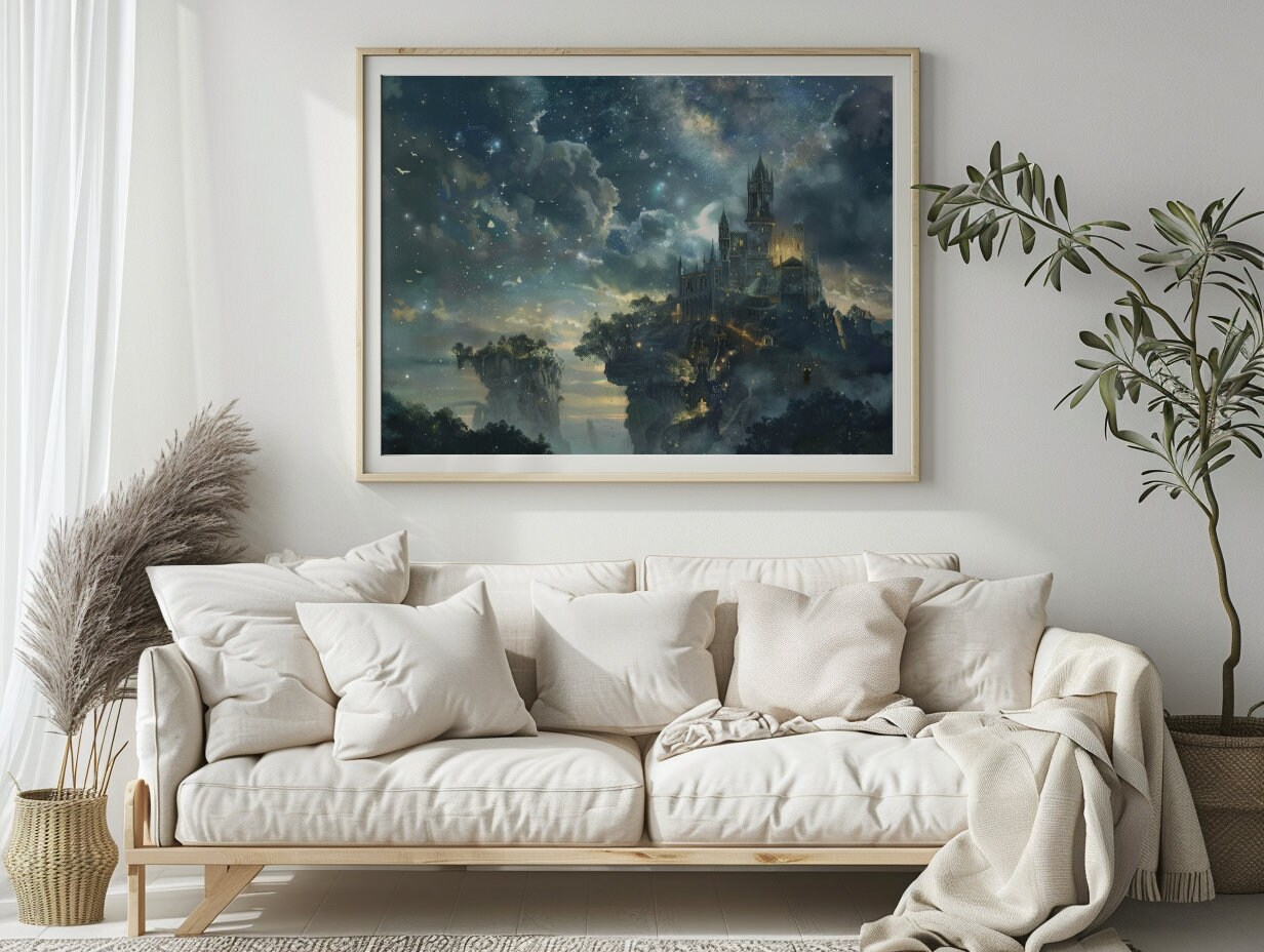 Fantasy Wall Art, Digital Download, Majestic Castle Wall Art, Home ...