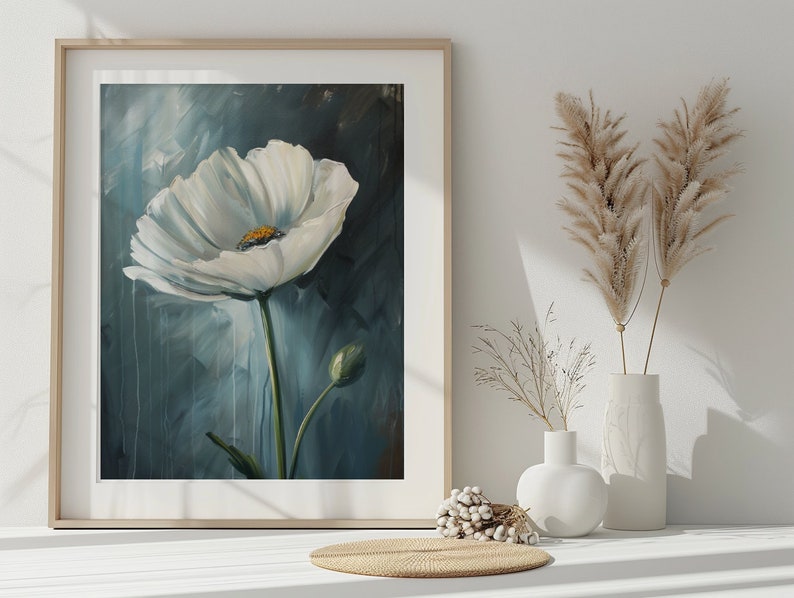 Modern Floral Artwork, Digital Print, Nature Art, Contemporary Design ...