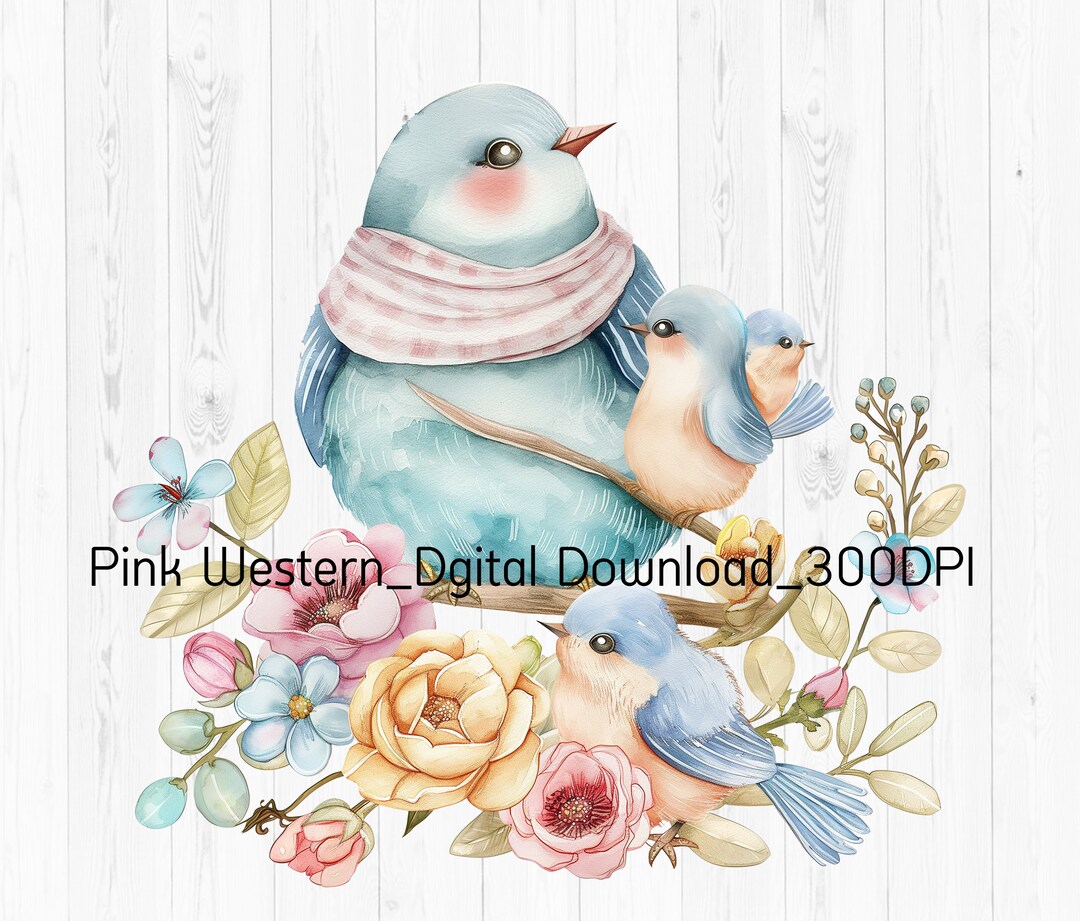 Mama and Baby Birds Clipart Bundle, Spring Birds Clipart, Birds Bundle ...