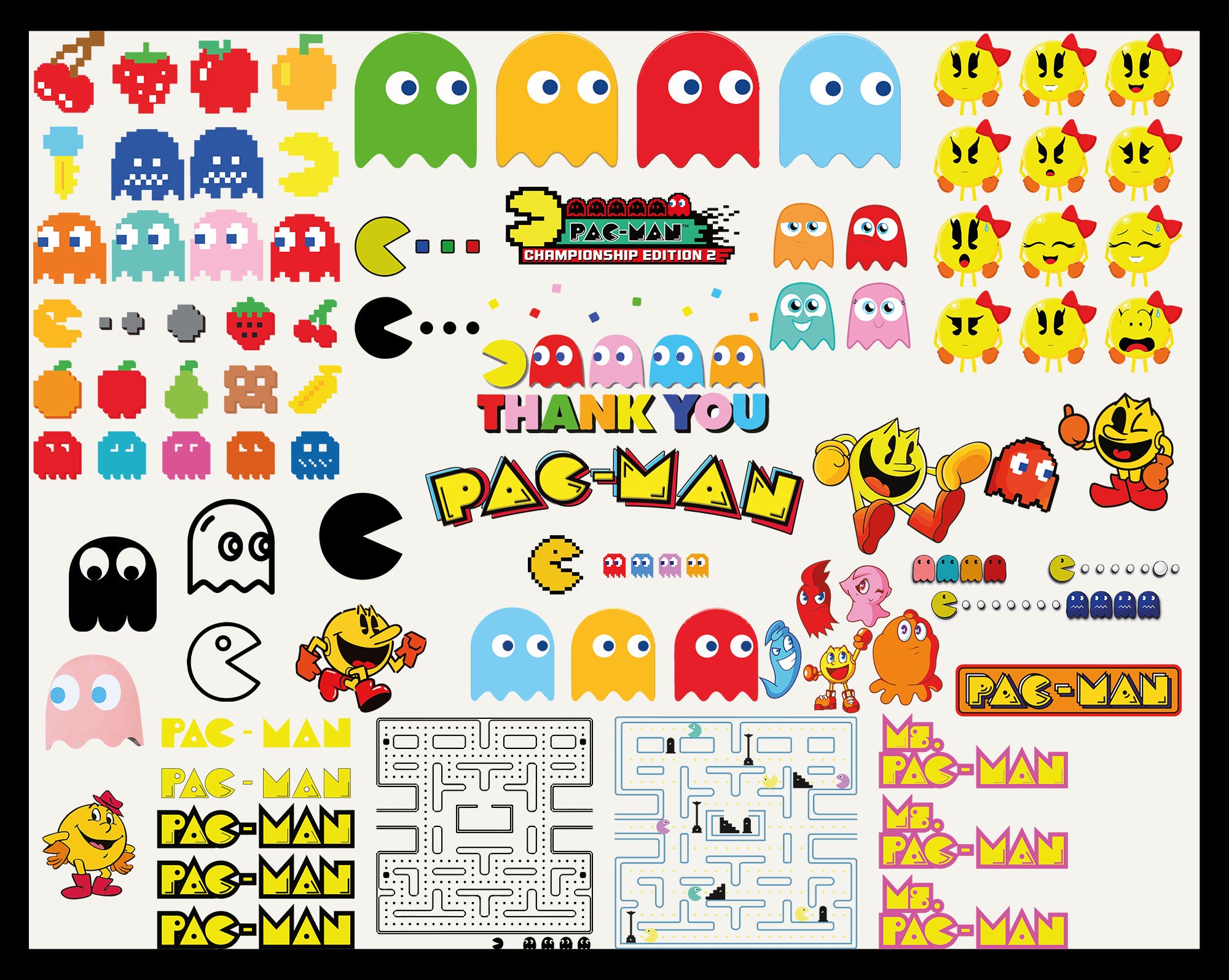 Pac-man Svg Bundle, Svg, Png, Pdf, Digital Files, Instant Download, Svg ...