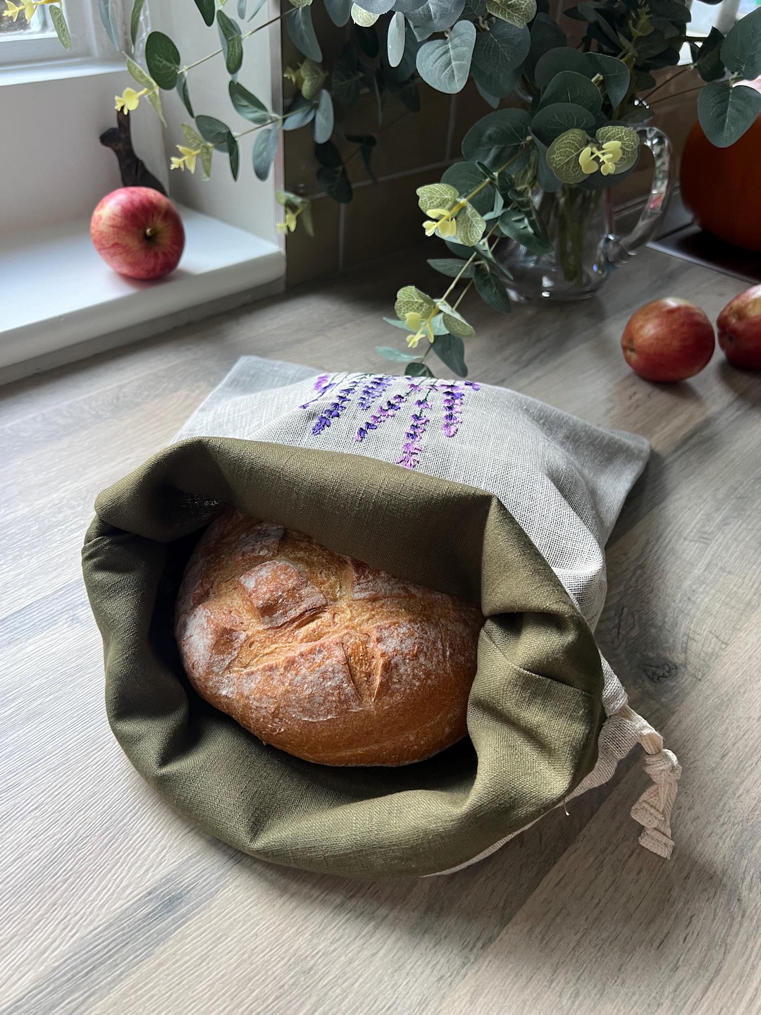 Handmade Organic Linen Bread Bag | Reusable & Eco-friendly Storage for ...
