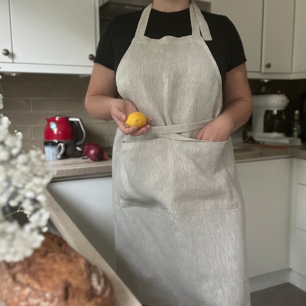 Natural Linen Apron - Etsy