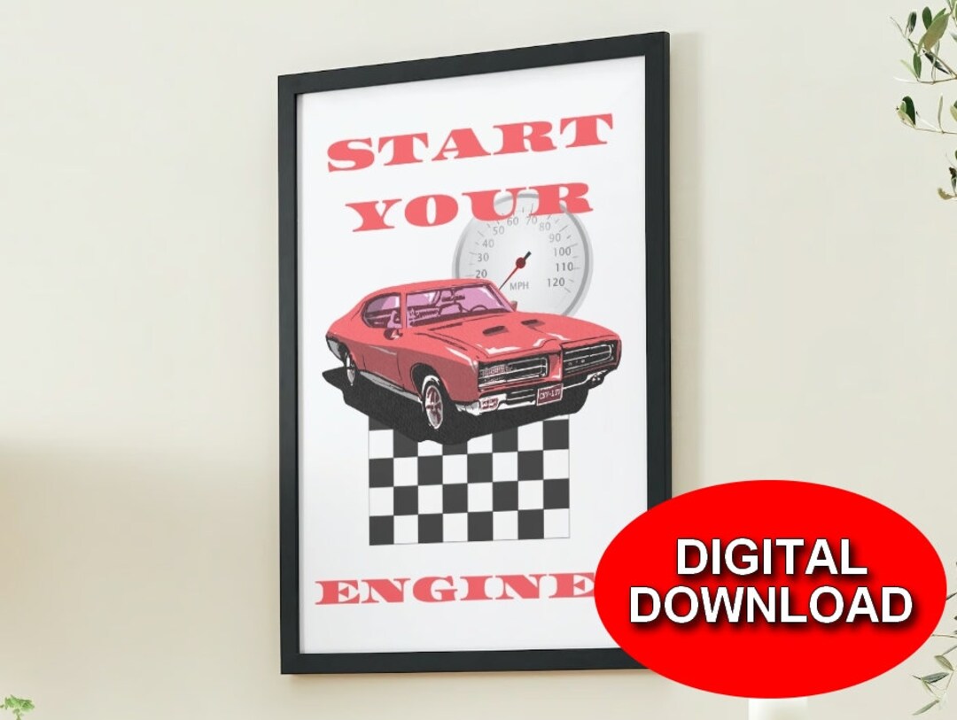 Muscle Car Poster Start Your Engine - Etsy