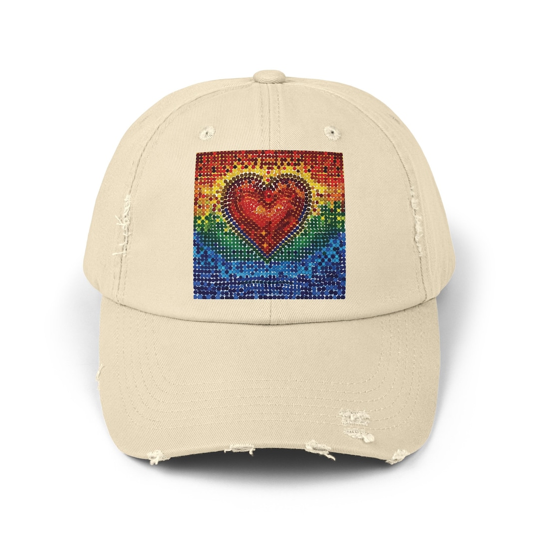 Rainbow Heart Hat, Pride Parade Hat, LGBTQ Support Cap, Pride Month ...