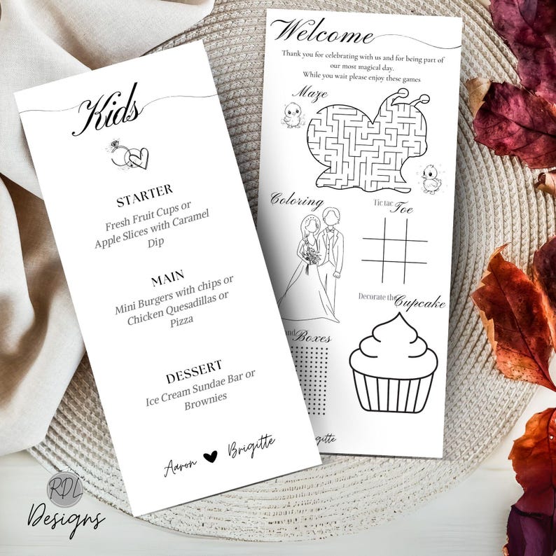 Fun Menu With Fun Facts Wedding Decor Activity Menu Template, Game ...