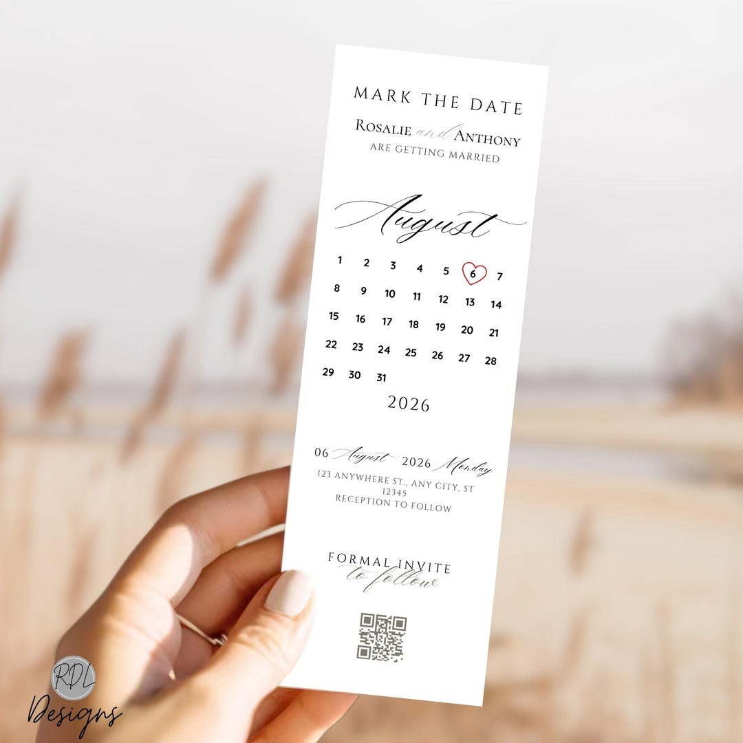 Calendar Photo Booth Strip Calendar Save the Date Card Photo Booth Save ...