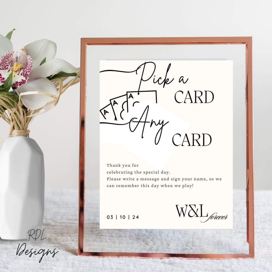 Pick a Card Wedding Guestbook Sign Playing Cards Guestbook Sign Pick A ...