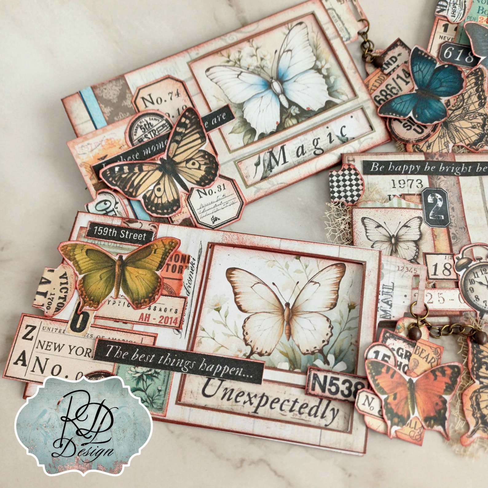 Butterfly Slider Tags Junk Journal Ephemera Shabby Victorian ...