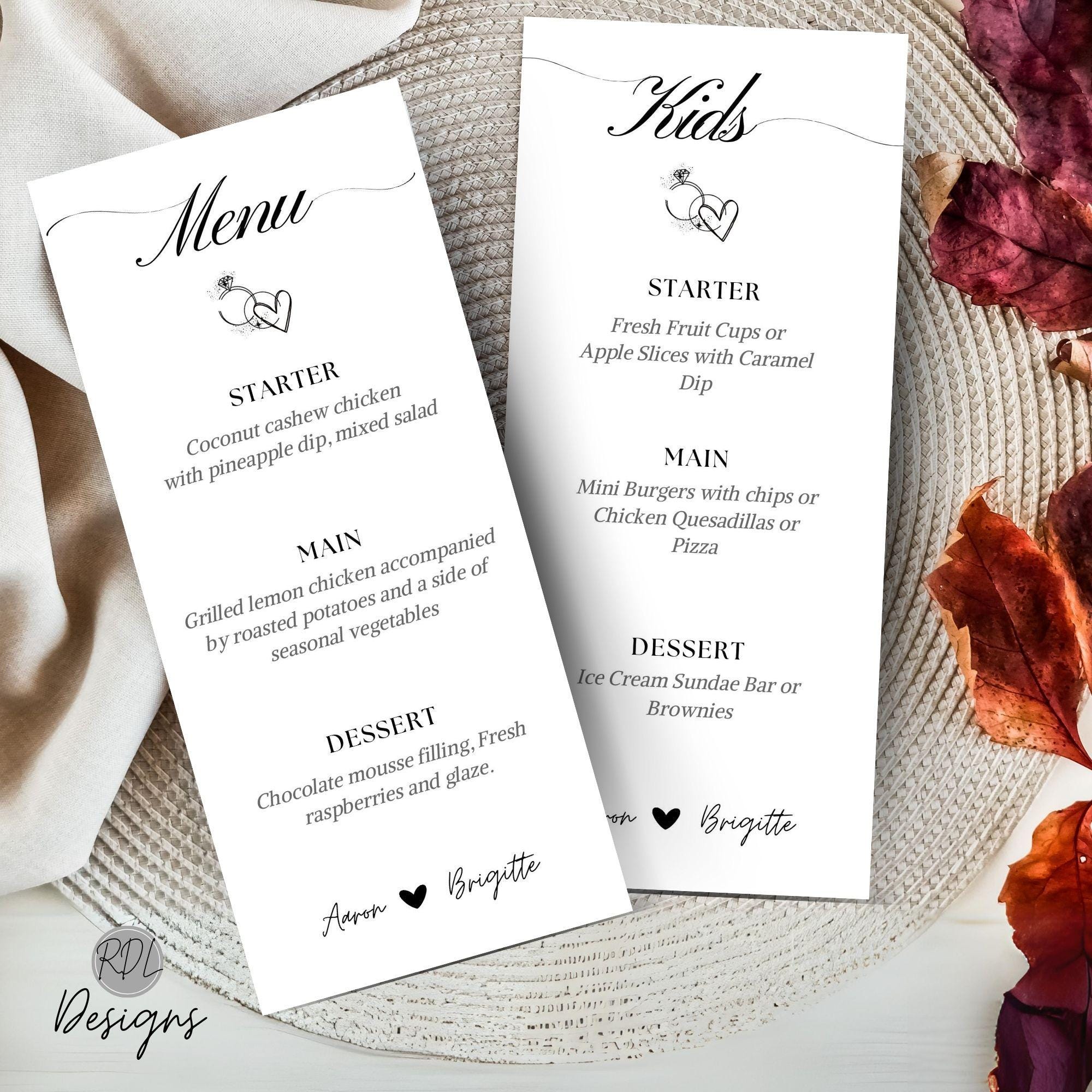 Fun Menu With Fun Facts Wedding Decor Activity Menu Template, Game ...