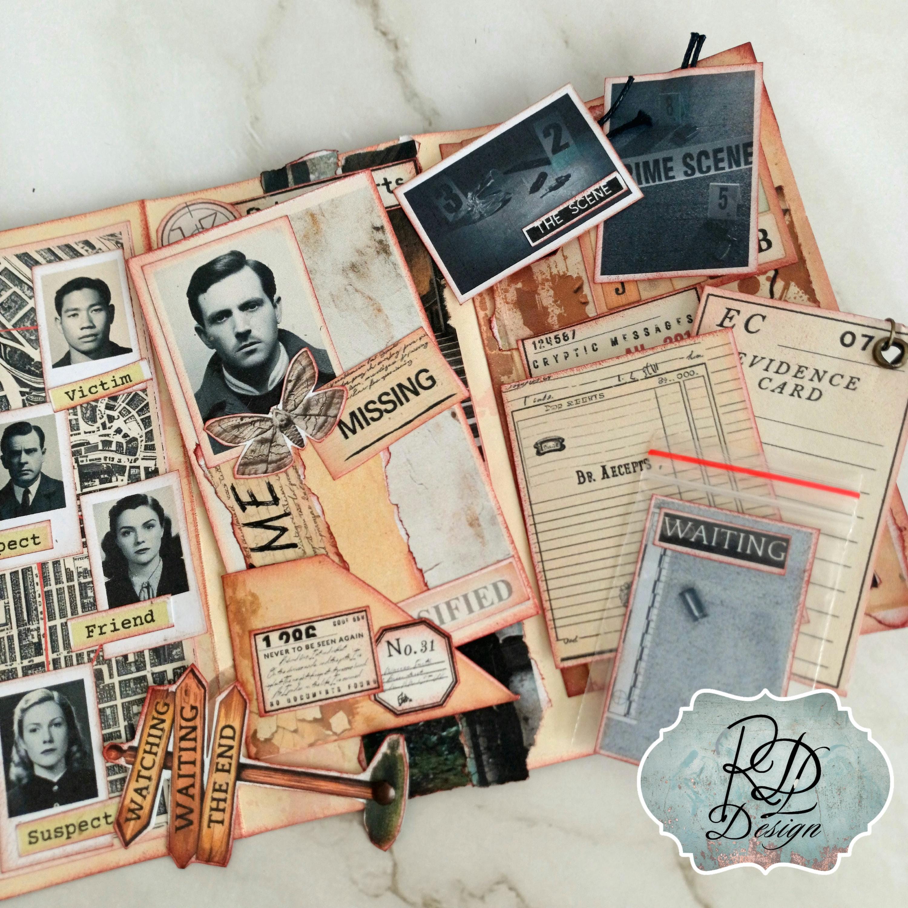 Crime File Folder Murder Mystery File Folder Pocket Note Card Vintage ...