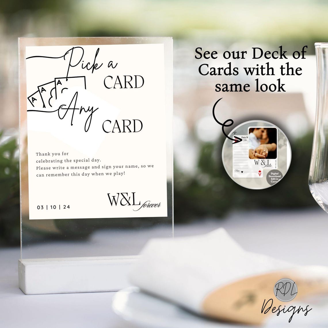 Pick a Card Wedding Guestbook Sign Playing Cards Guestbook Sign Pick A ...