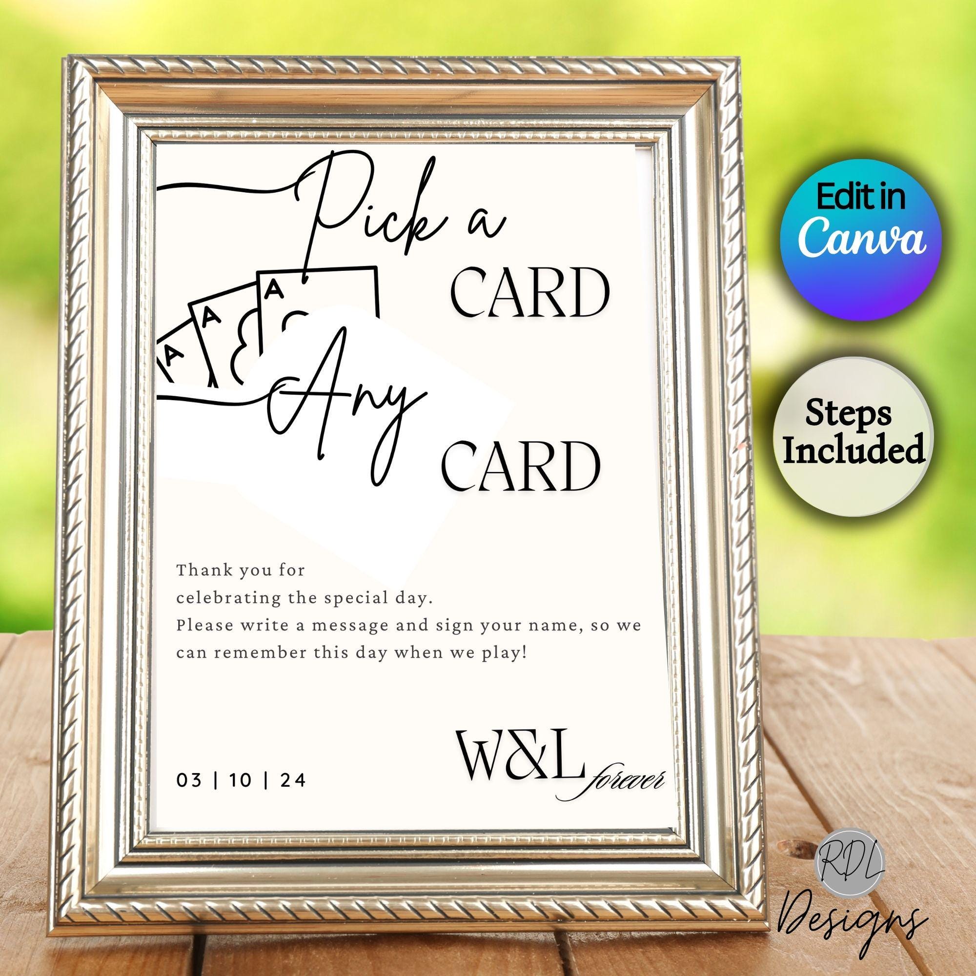 Pick a Card Wedding Guestbook Sign Playing Cards Guestbook Sign Pick A ...