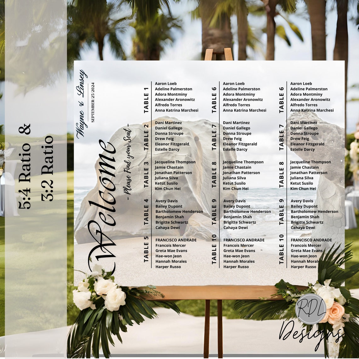 Ocean Photo Seating Charts Seating Plan Photo Wedding Seating Chart ...
