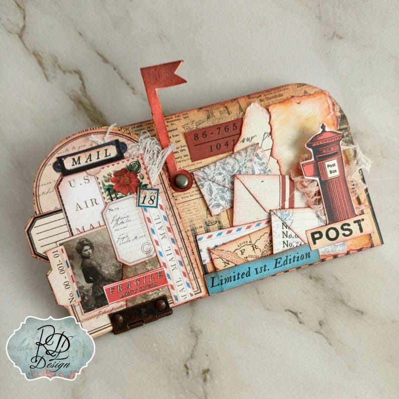 Shabby Vintage MAILBOX Journal Kit Envelopes Journal Kit Tags Ephemera ...