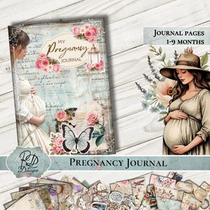 Printable Baby Pregnancy Journal Kit DIY Journal Ephemera Pocket Tags ...