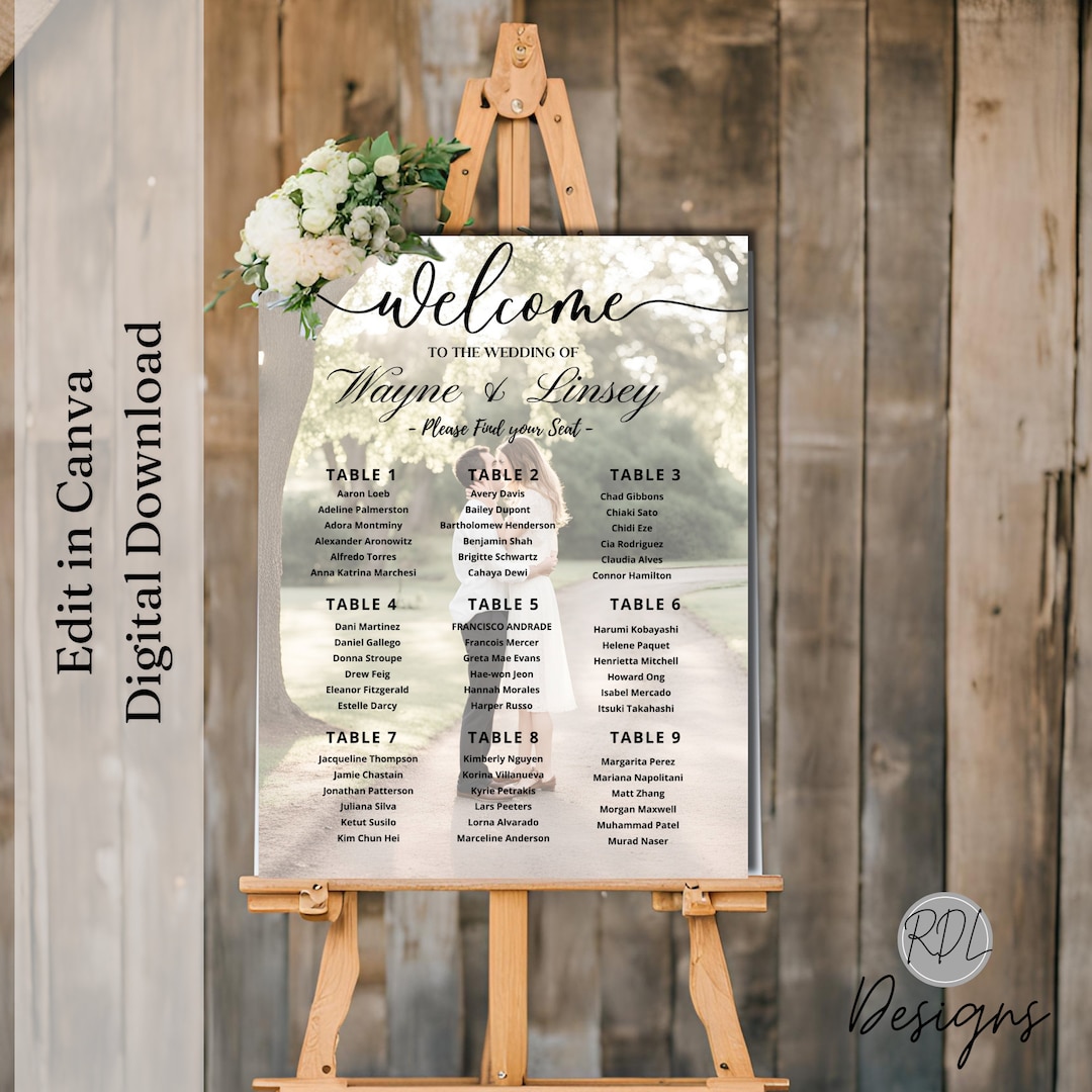 Photo Seating Chart Seating Plan Photo Wedding Seating Chart Find Your ...