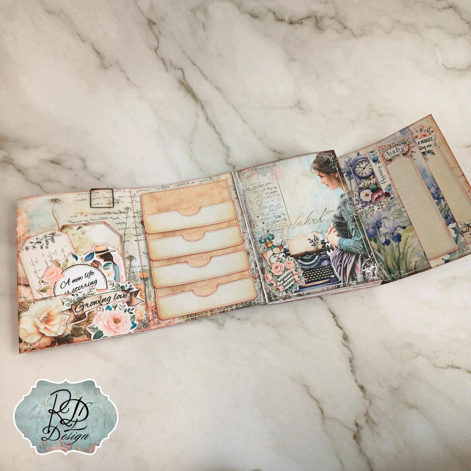 Printable Baby Pregnancy Journal Kit DIY Journal Ephemera Pocket Tags ...
