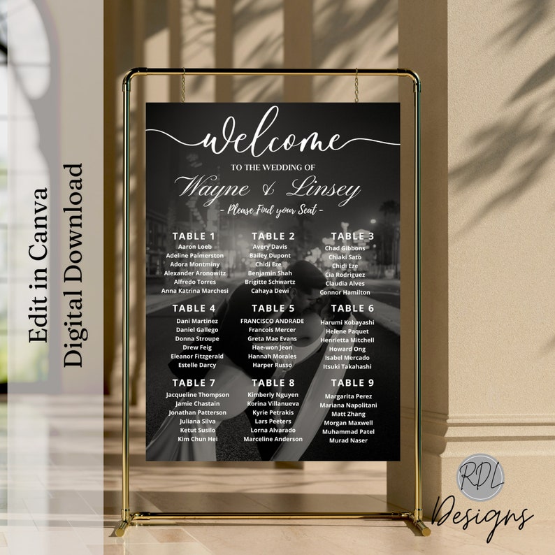 Photo Seating Chart Seating Plan Photo Wedding Seating Chart Find Your ...