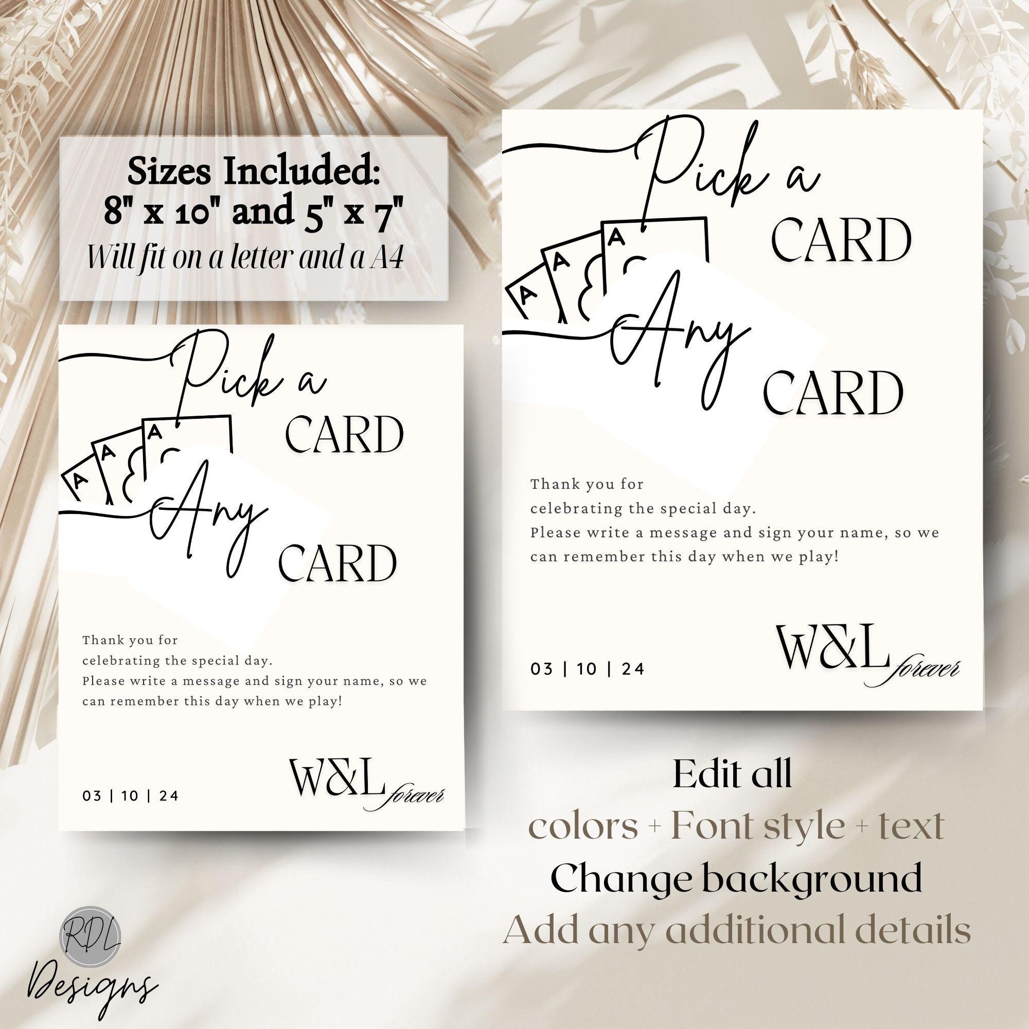 Pick a Card Wedding Guestbook Sign Playing Cards Guestbook Sign Pick A ...
