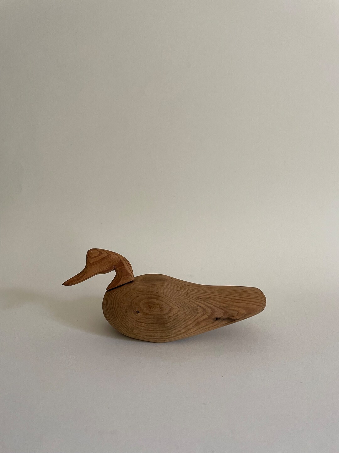 Hand Carved Vintage Wooden Duck, Shelf Sculpture Decor, Coffee Table ...