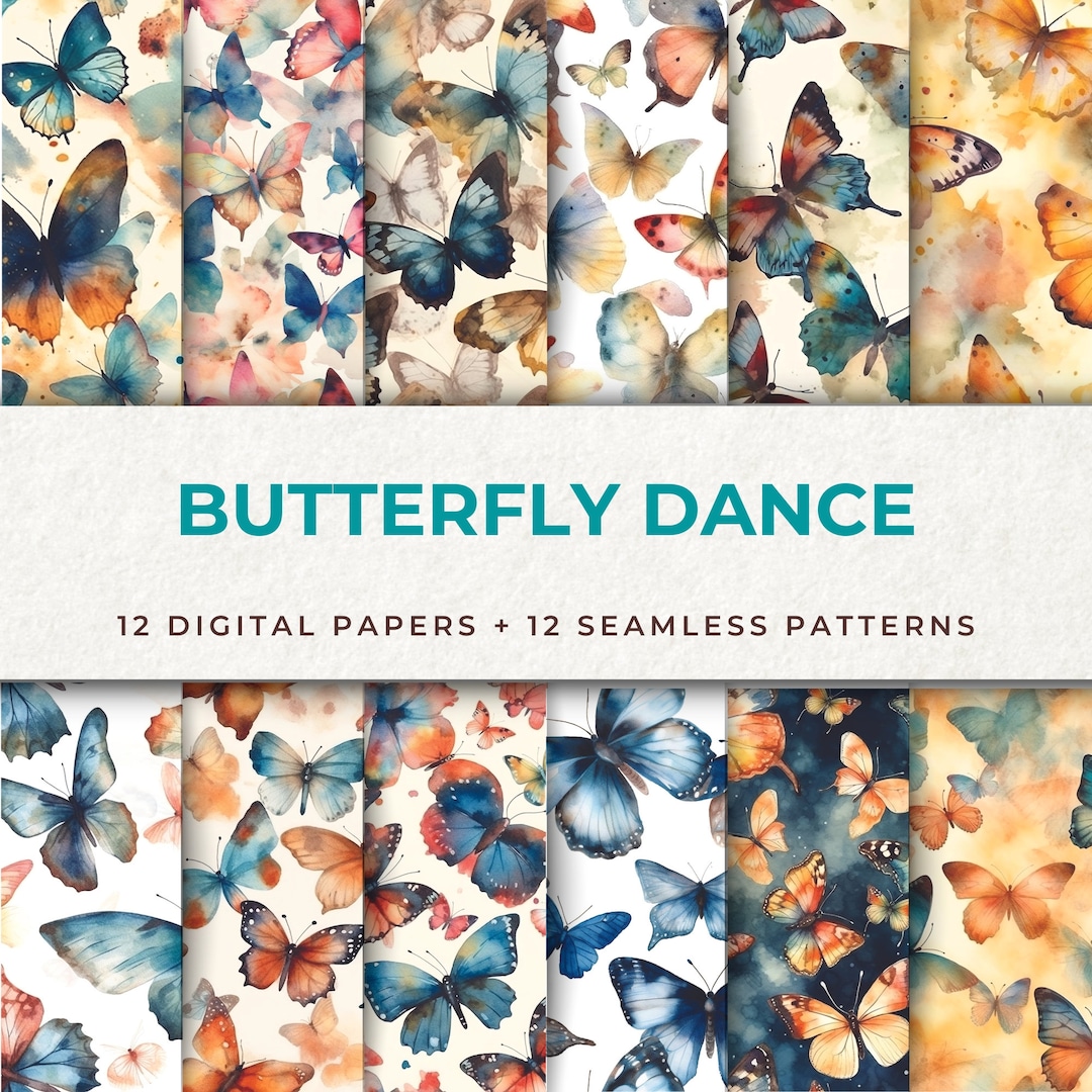 Butterfly Watercolor Digital Papers - Perfect for Whimsical Crafts ...