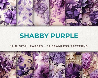 Pastel Shabby Chic Flowers Digital Papers Vintage Floral Patterns for ...