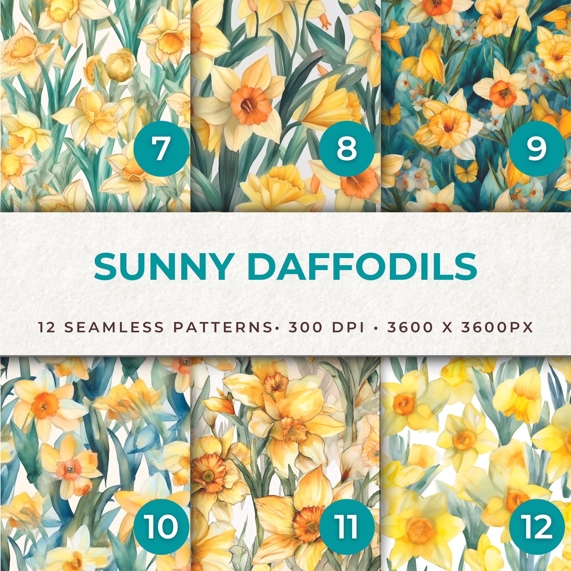 Springtime Delight: 12 Digital Papers and 12 Digital Patterns With ...