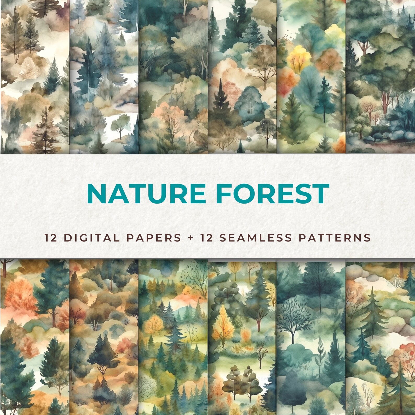 Escape to the Woods With 12 Forest Digital Papers for Your Next Project ...