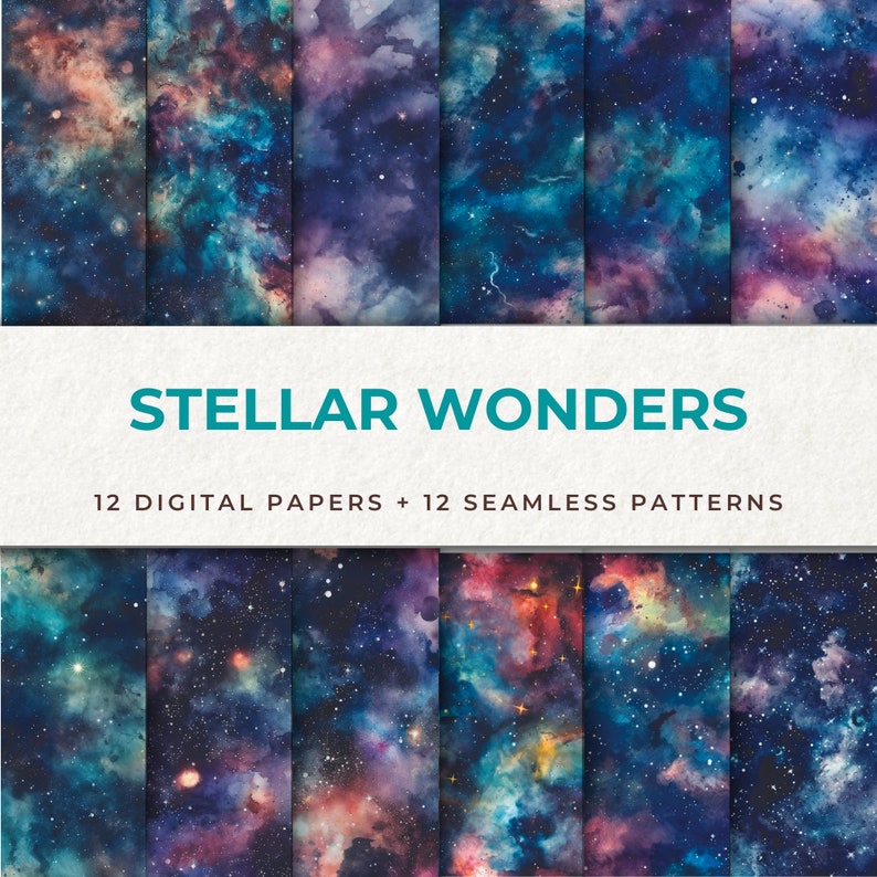 Stellar Wonders: Galaxy Stars Seamless Digital Papers - Set of 12 - Etsy