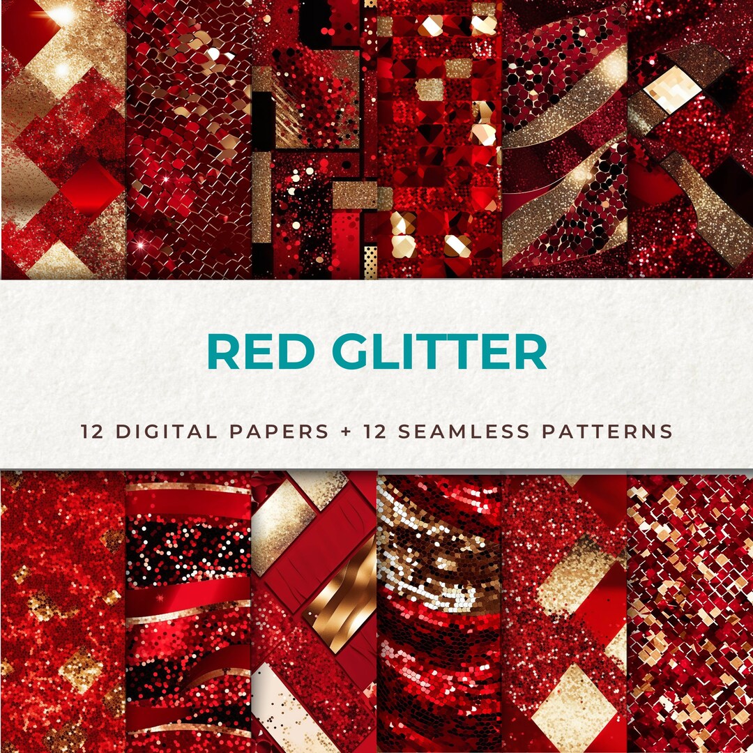 Red and Gold Christmas Backgrounds - 12 Festive Digital Papers for ...