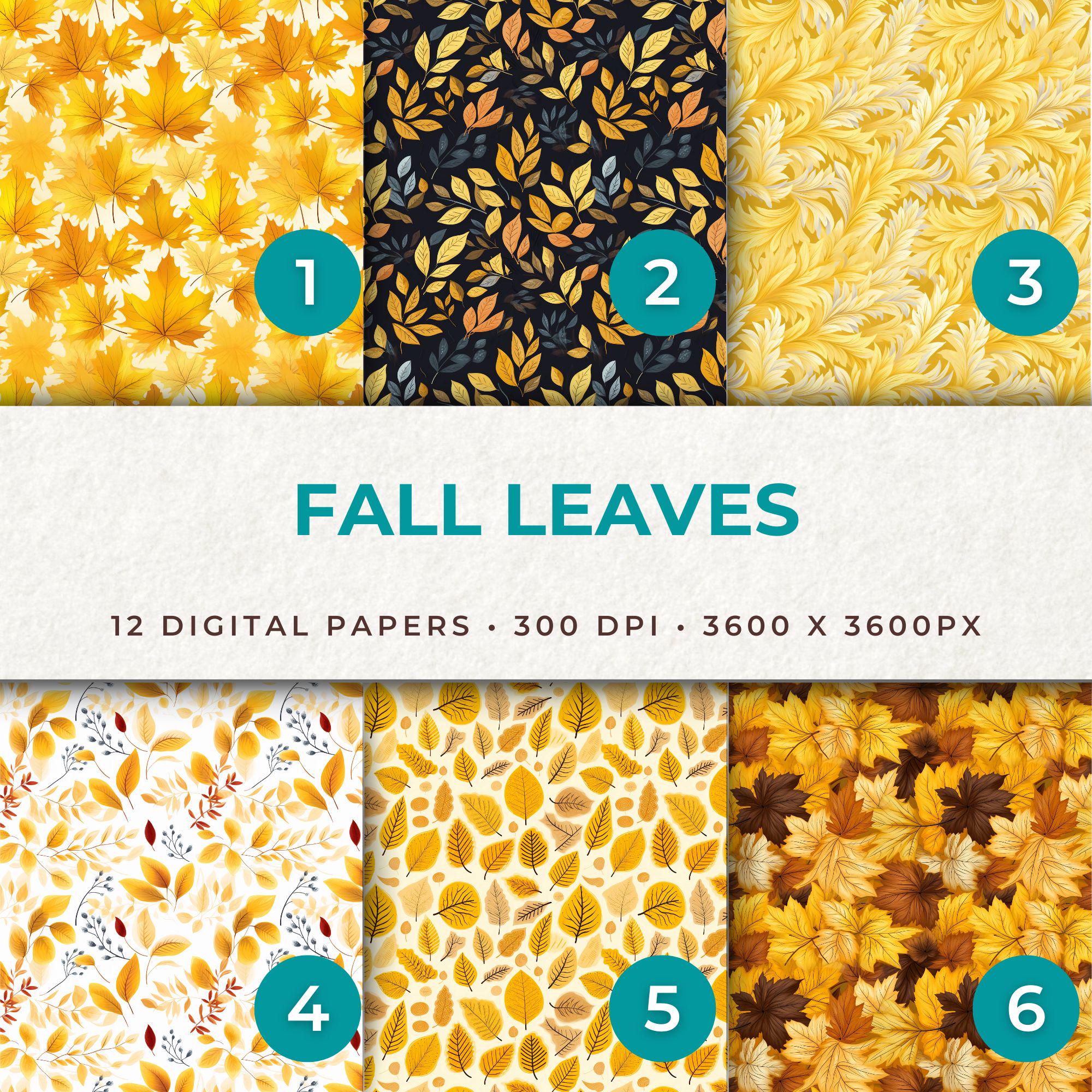 Fall Leaves Seamless Digital Papers - Autumn Patterns for Crafts and ...
