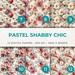 Pastel Shabby Chic Flowers Digital Papers - Vintage Floral Patterns for ...