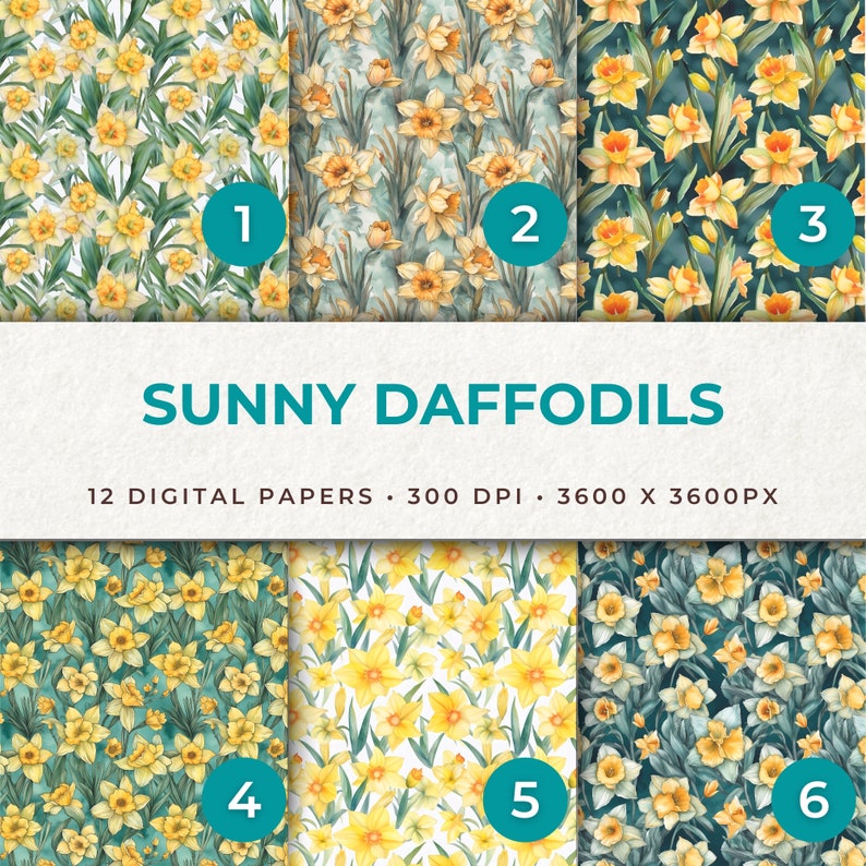 Springtime Delight: 12 Digital Papers and 12 Digital Patterns With ...