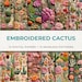 Embroidered Desert Cactus Digital Papers - 12 Southwestern Seamless ...
