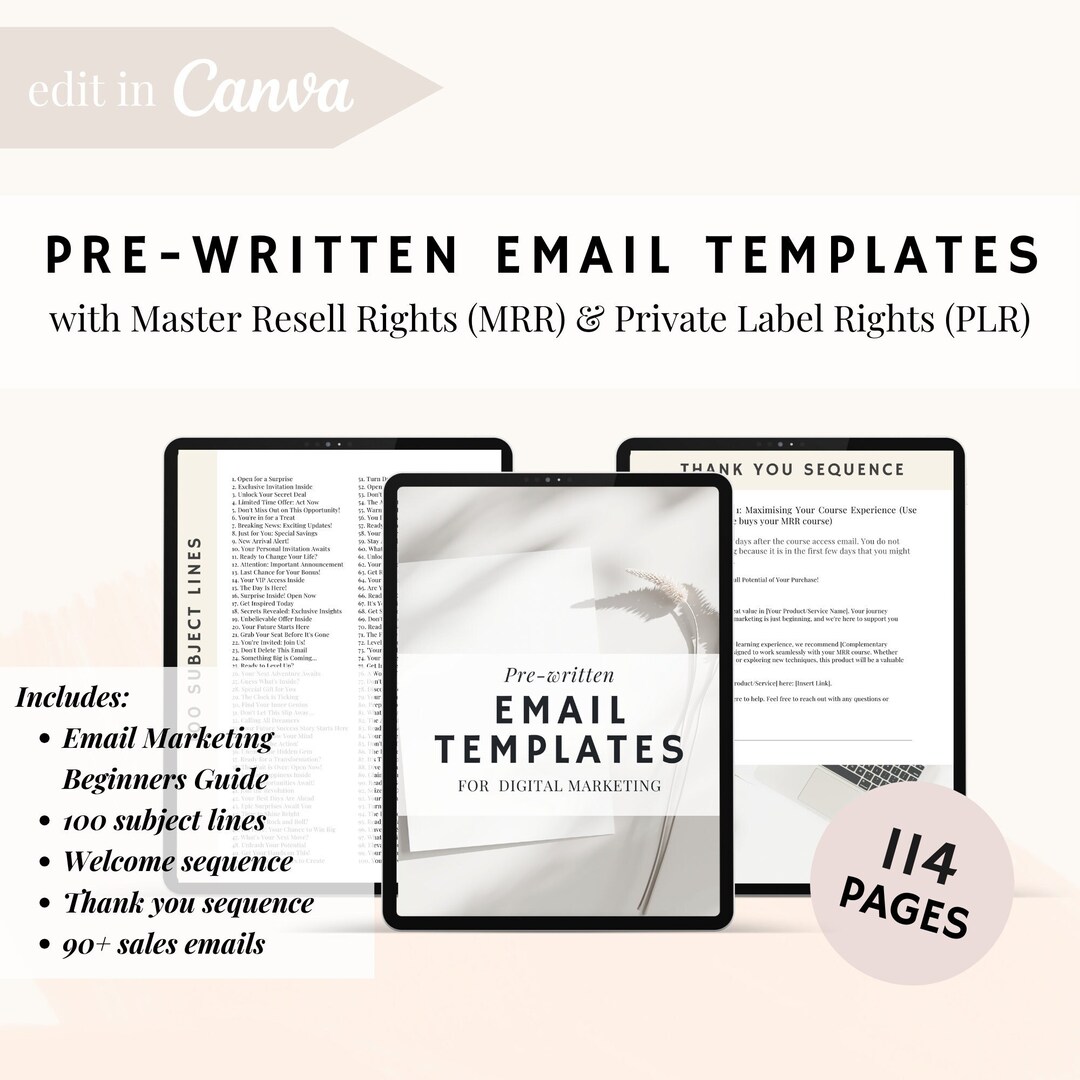 Email Marketing Templates MRR & PLR, Welcome Email Templates, Email ...