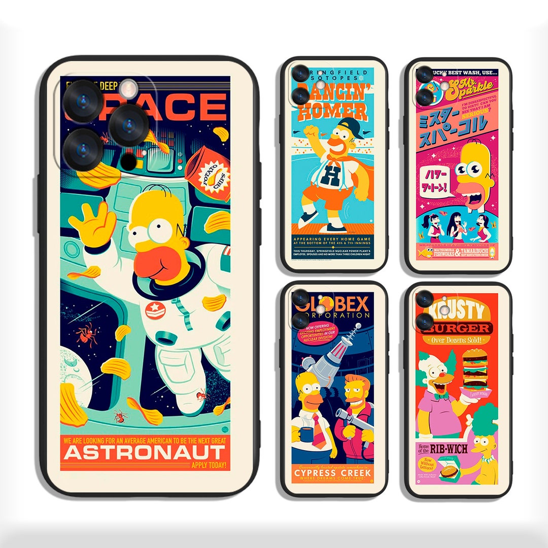 Simpsons Cases for iPhone 13 14 15 16 Plus Pro Max & Samsung S25 S24 ...