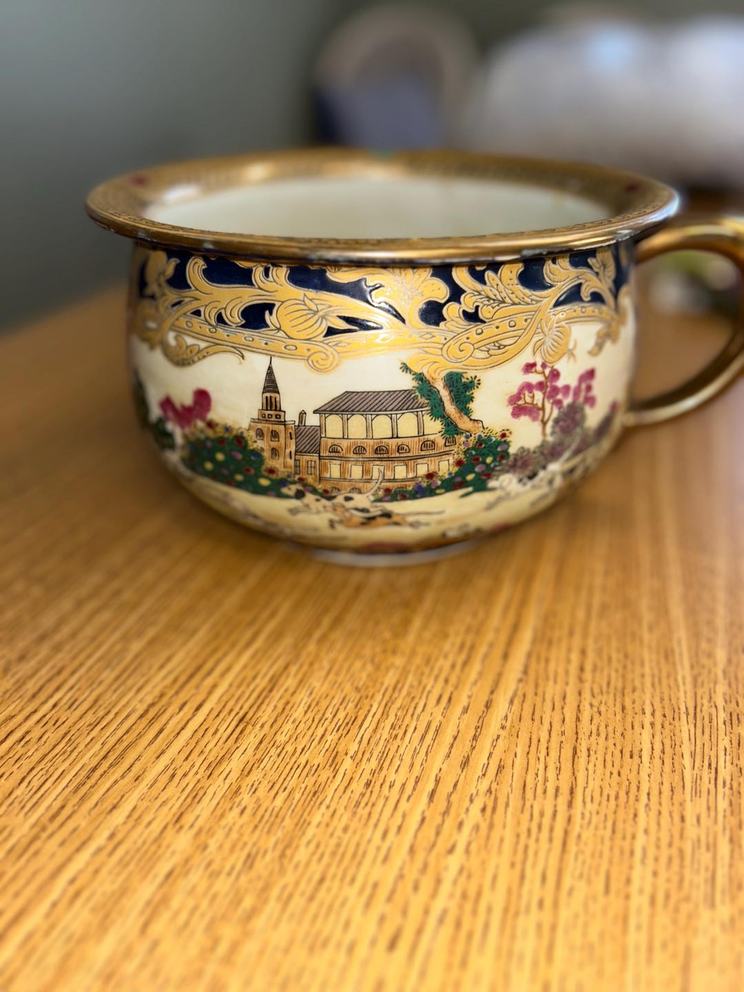 Chinese Chamber Pot With Hunting Scene - Etsy
