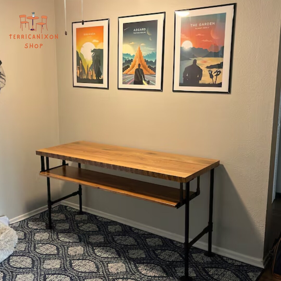Reclaimed Wood Table, Gaming Desk, Piano Desk, Keyboard Tray Desk ...