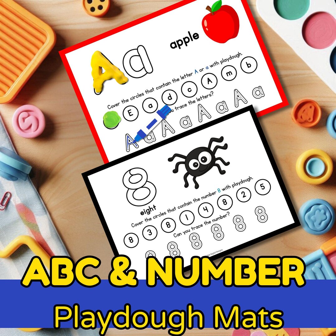 English ABC & Number Playdough Mats - Etsy