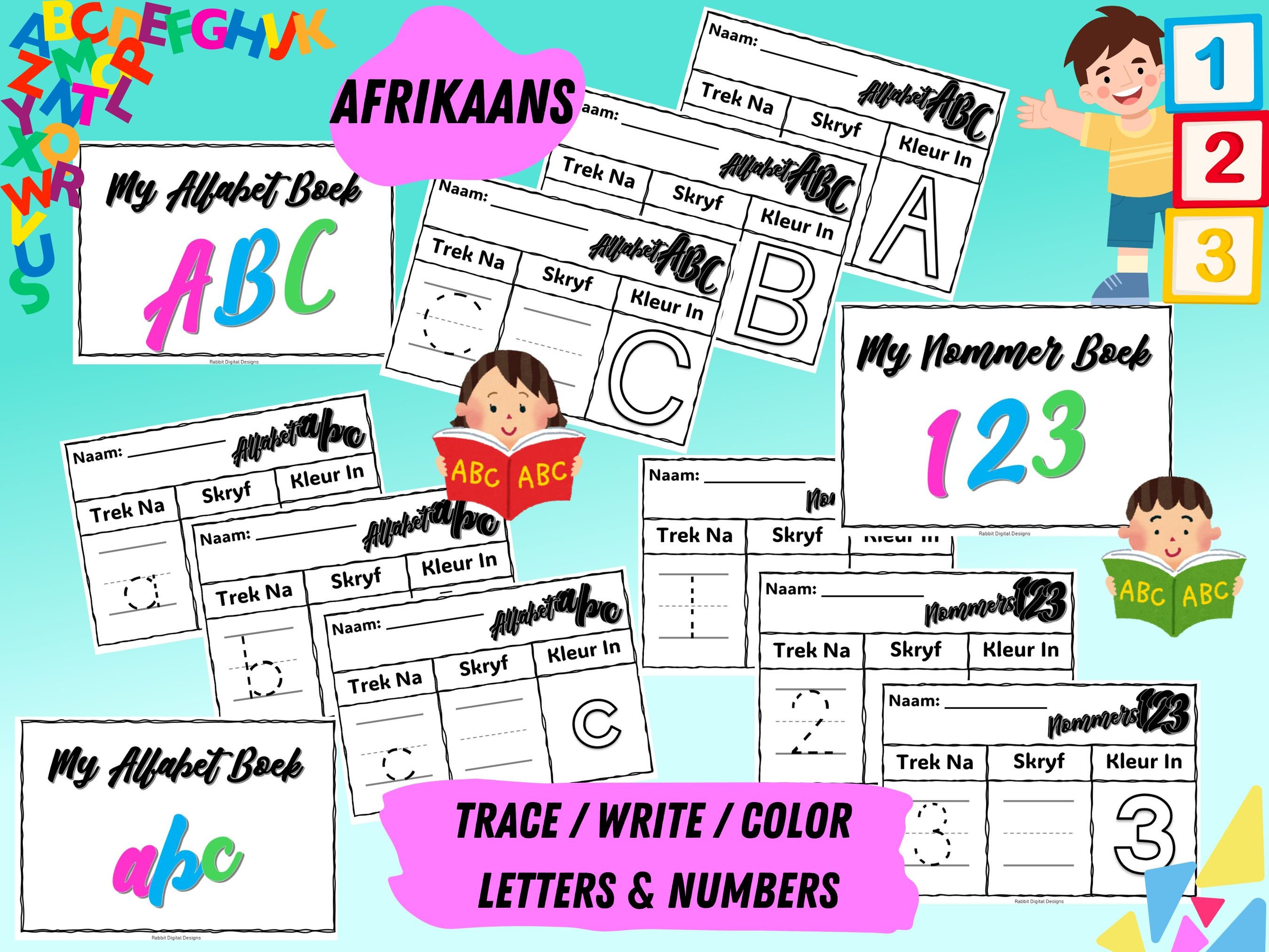 AFR Alphabet & Numbers Workbook / Trace Letters / Color Letters / Trace ...