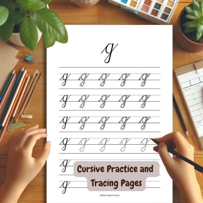 Cursive Handwriting Workbook: Alphabet Tracing Practice (A4 PDF ...
