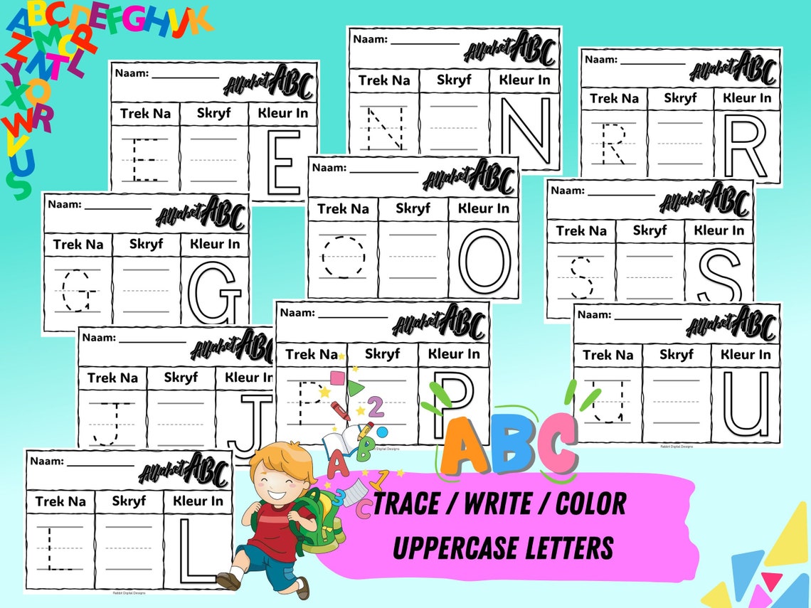 AFR Alphabet & Numbers Workbook / Trace Letters / Color Letters / Trace ...