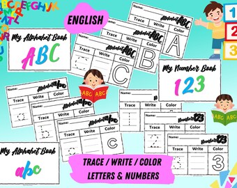AFR Alphabet & Numbers Workbook / Trace Letters / Color Letters / Trace ...