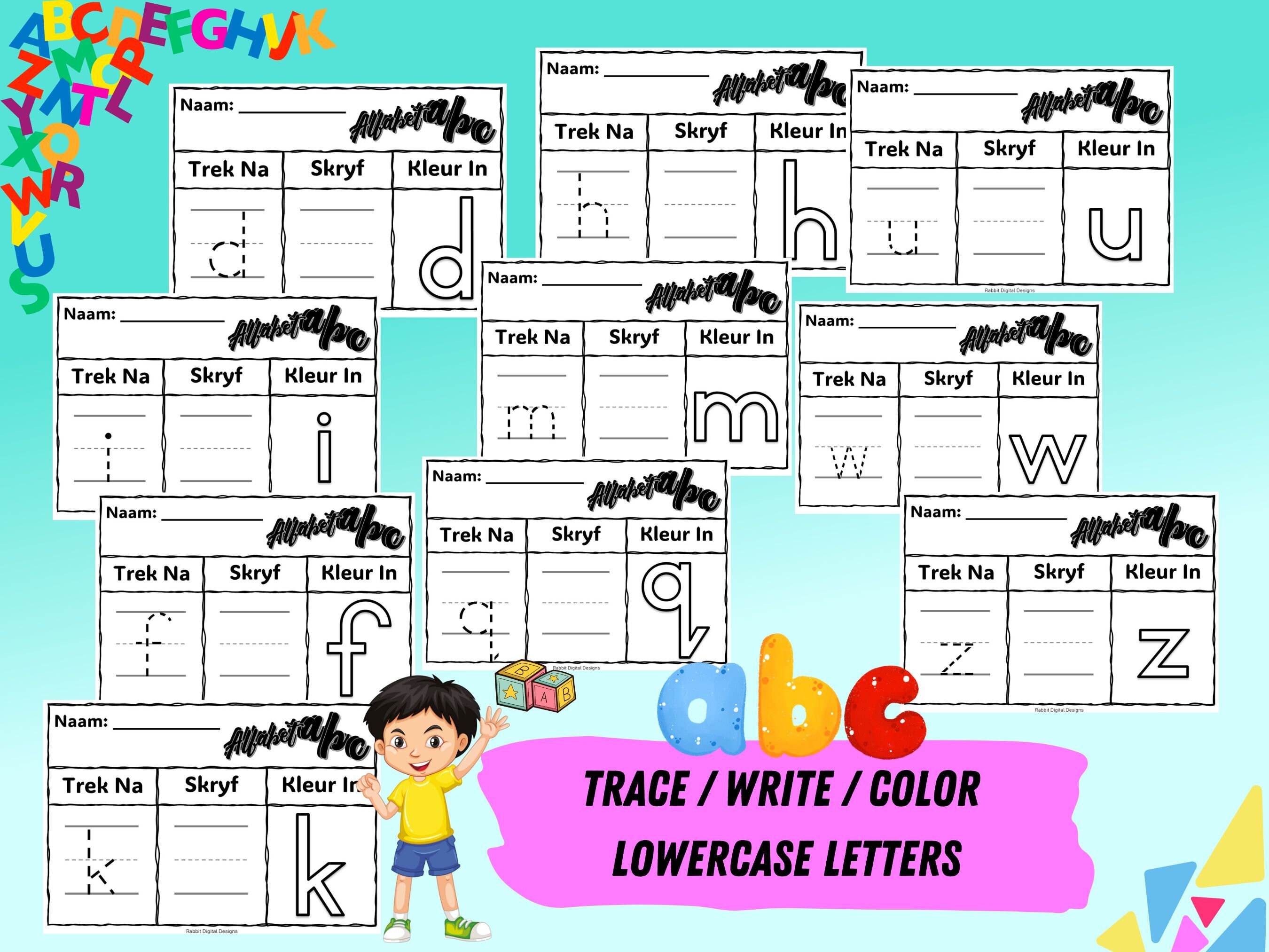 AFR Alphabet & Numbers Workbook / Trace Letters / Color Letters / Trace ...