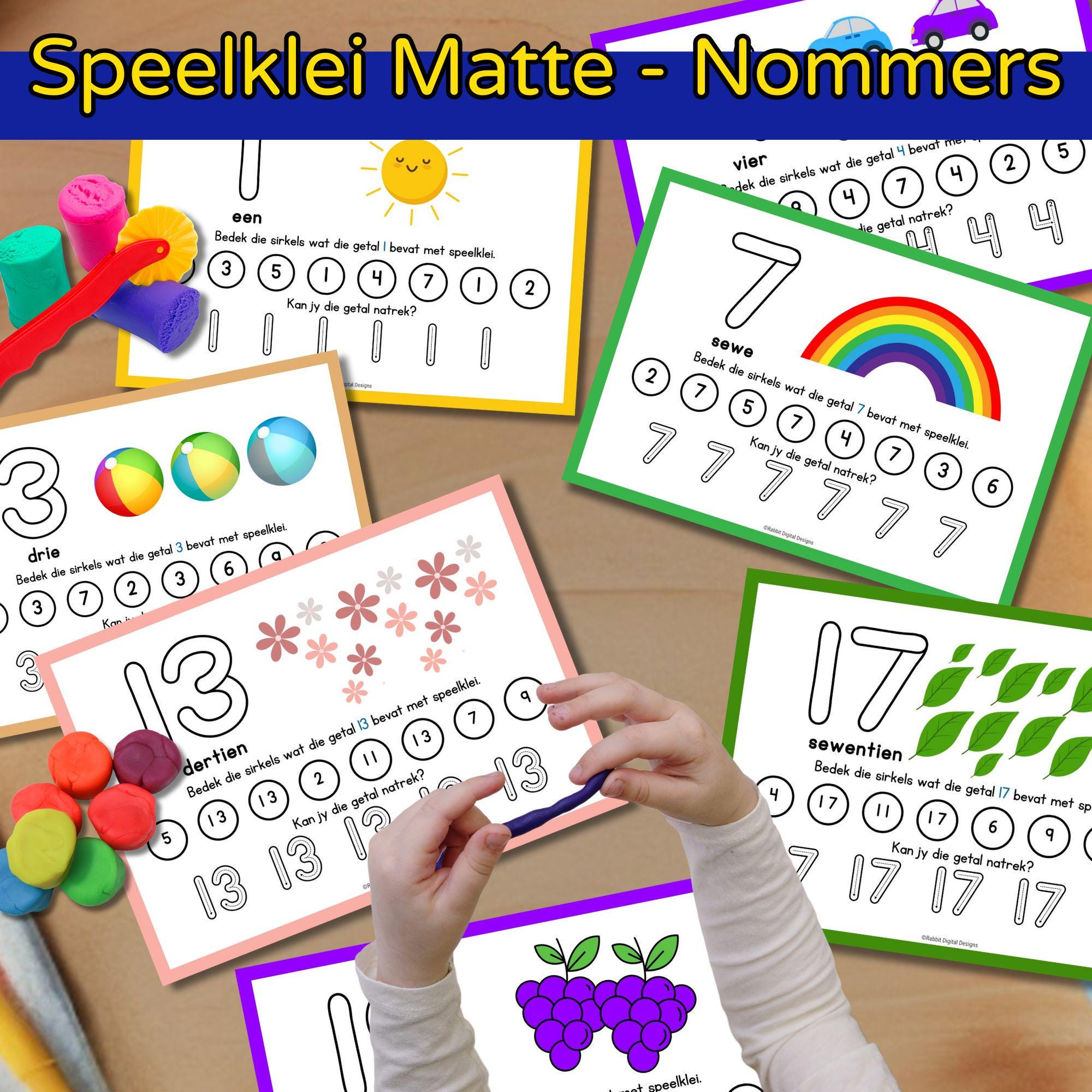 Afrikaans ABC & Number Playdough Mats: Printable Toddler Learning ...