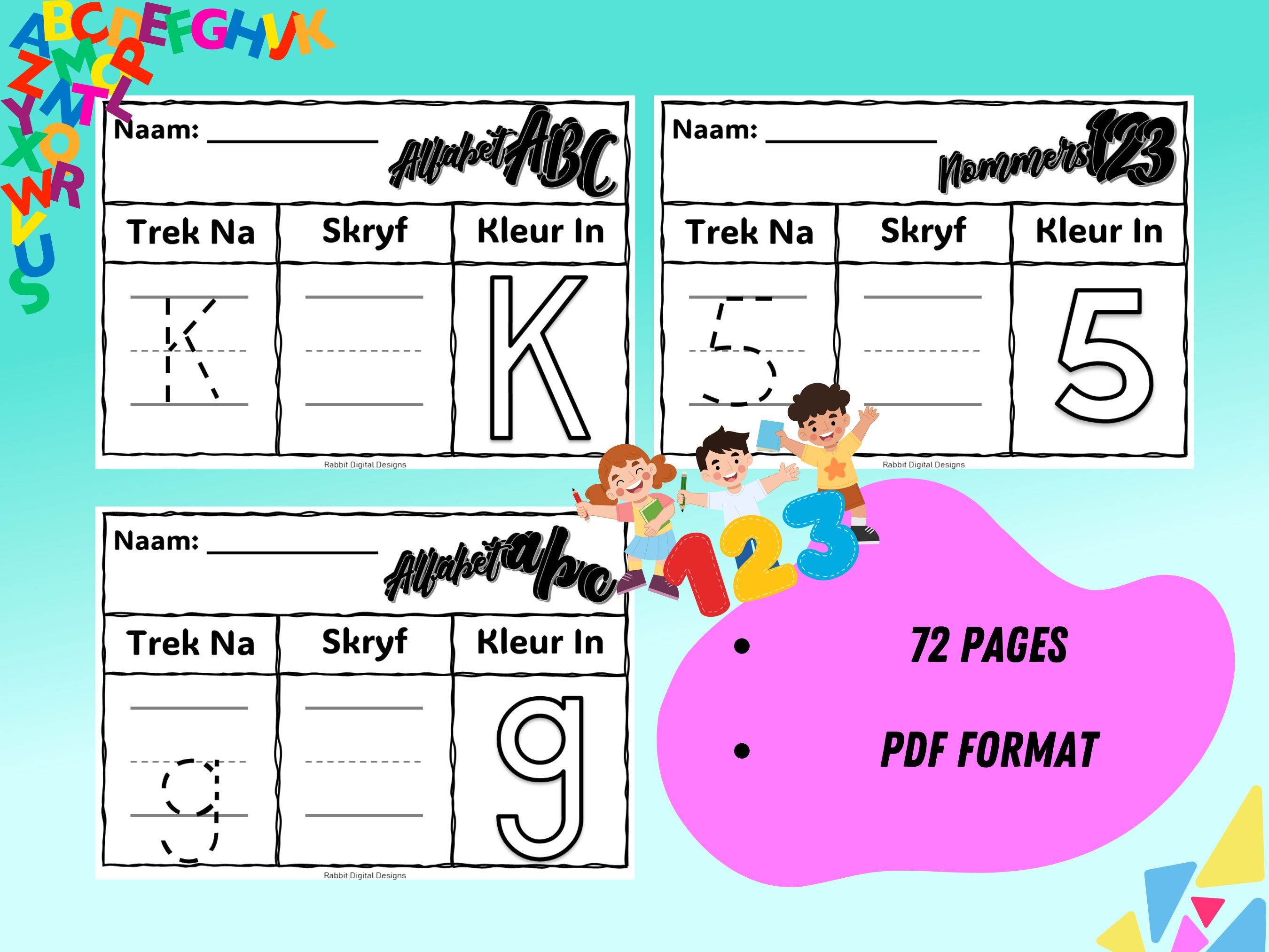 AFR Alphabet & Numbers Workbook / Trace Letters / Color Letters / Trace ...