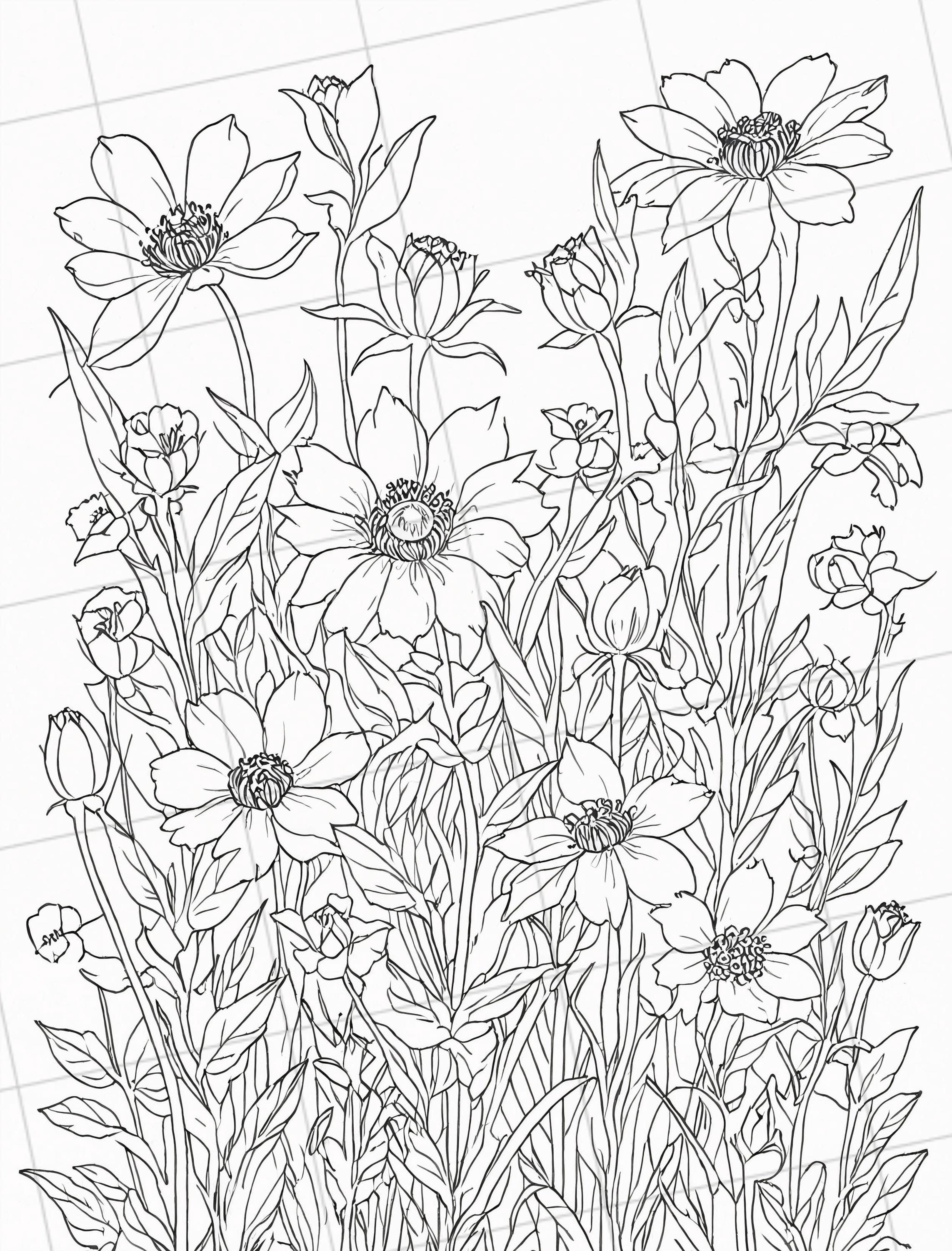 14 PAGES Adult Flower Coloring Pages Floral Design Coloring Pages - Etsy