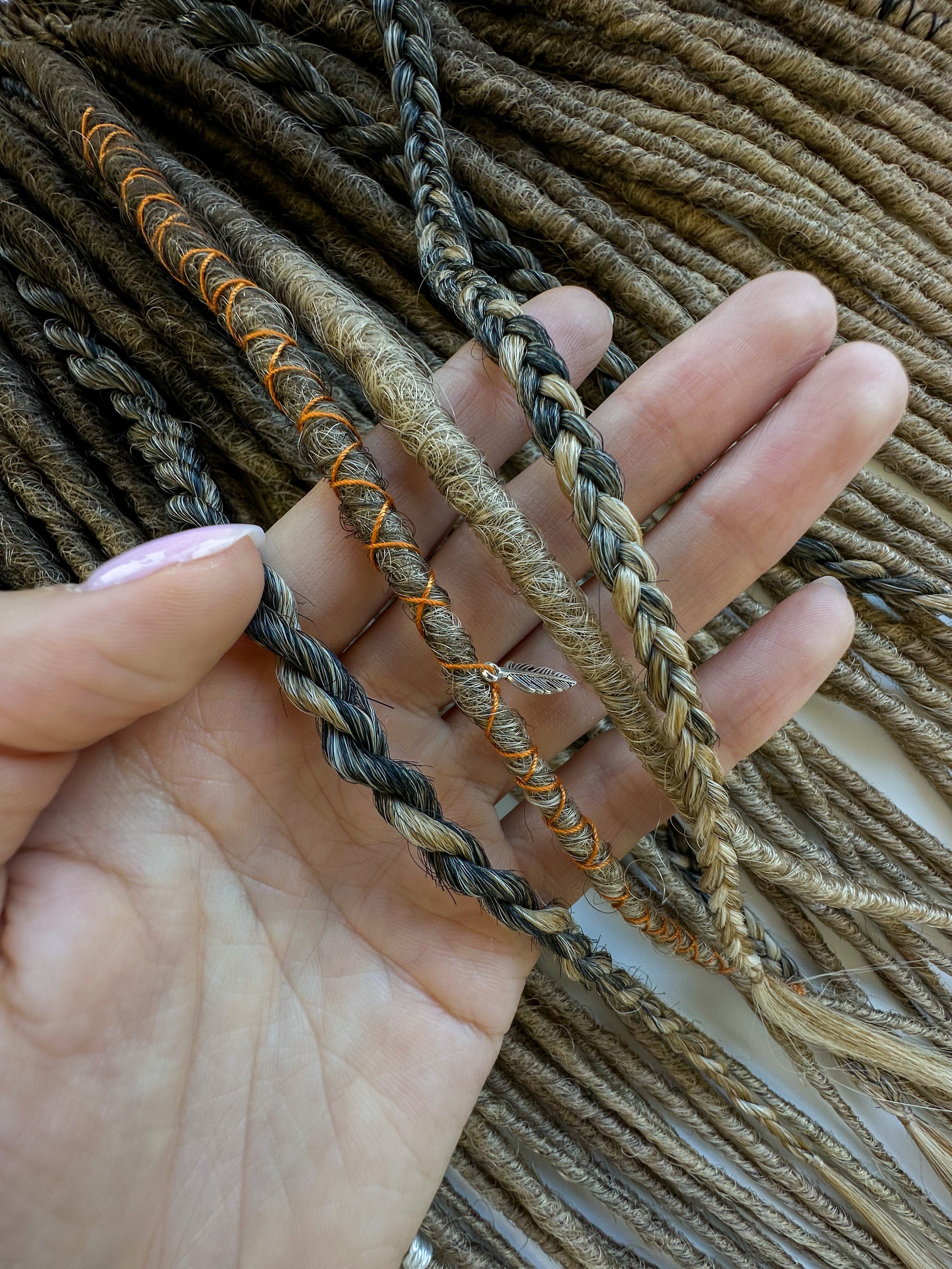 Brown Dreads to Light Brown Dreadlocks With Braids and Accessories ...