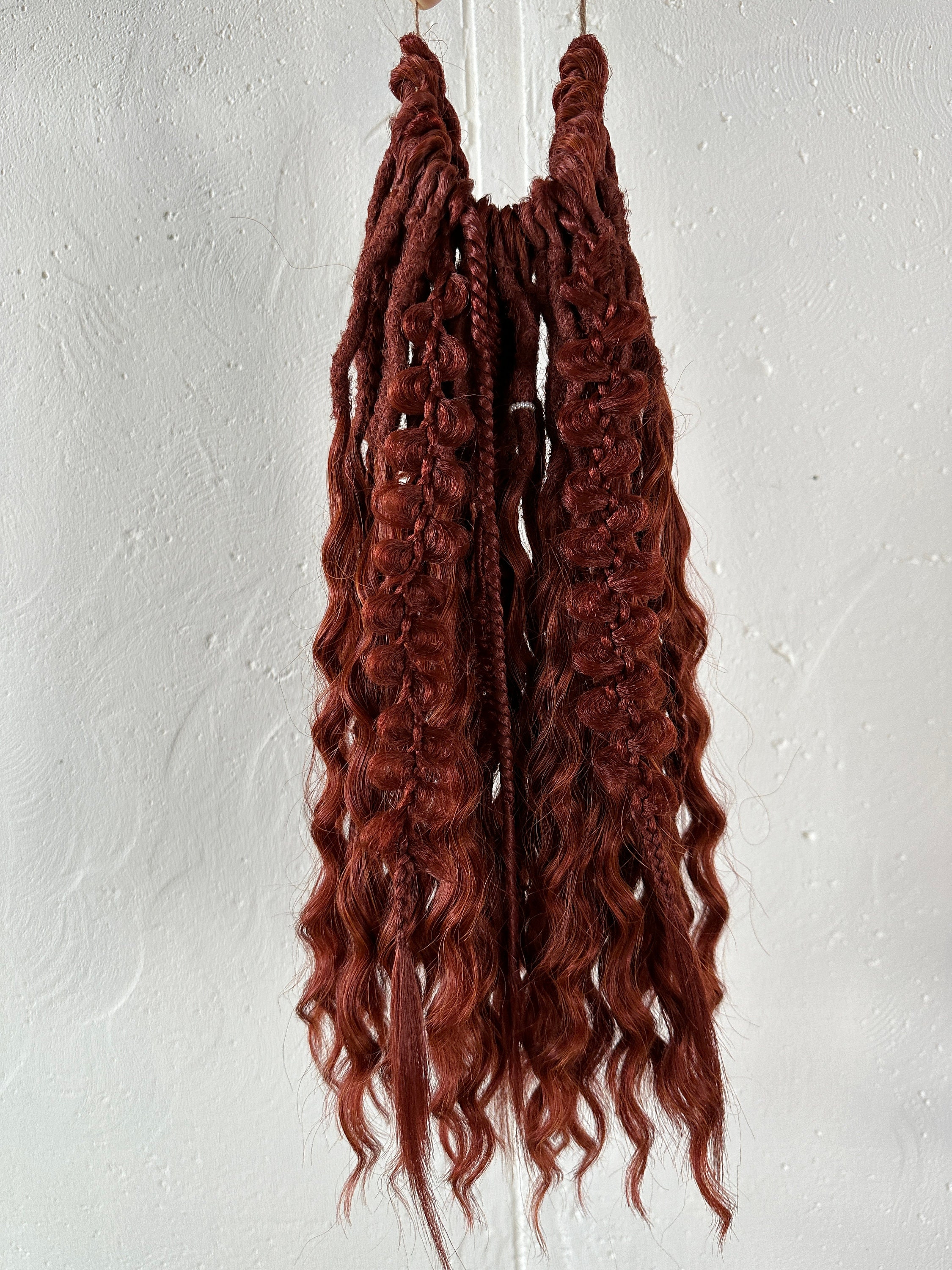 Wavy Ginger Dreadlocks Bronze Red Dreads With Braids Double Ended or ...